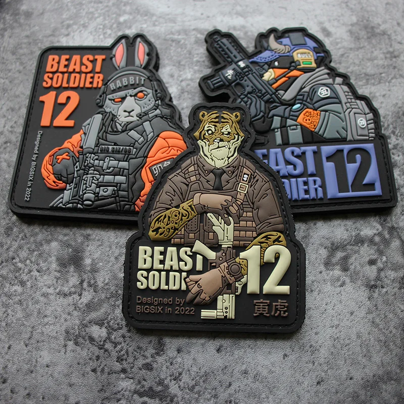 3D-PVC-BEAST-SOLDIER-Patches-for-Clothing-Rubber-Twelve-Zodiac-Signs ...