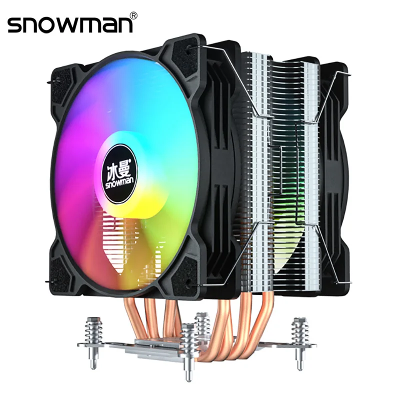SNOWMAN-CPU-Cooler-4-Heat-Pipes-120mm-PWM-4Pin-Fan-PC-Quiet-CPU-Fan ...