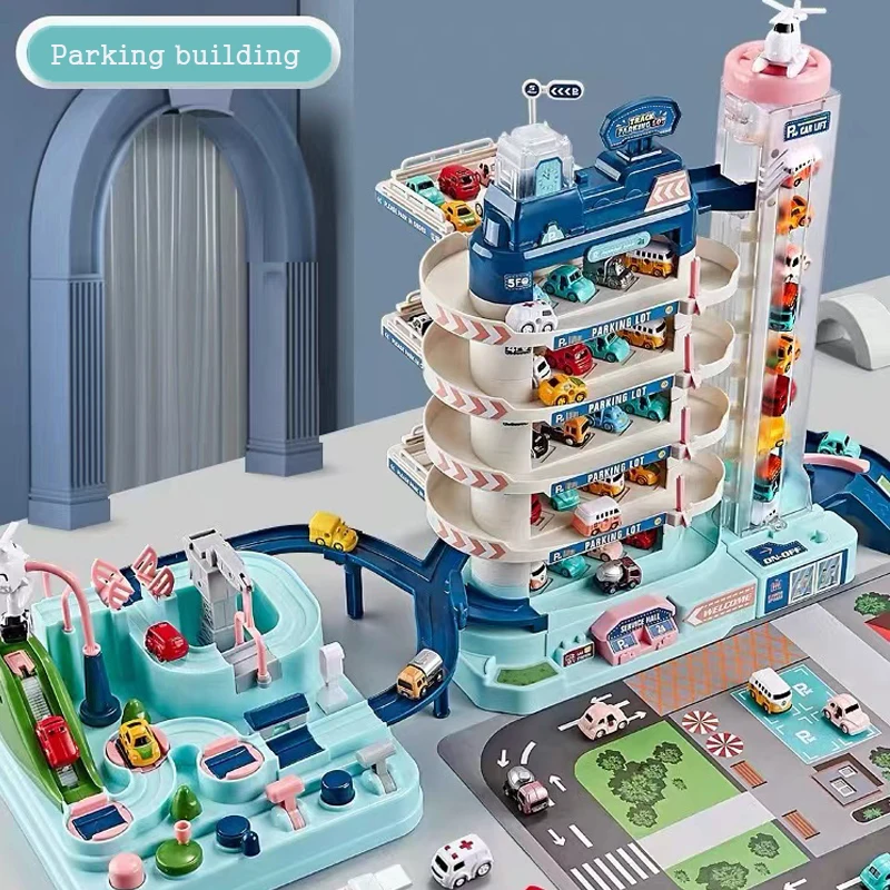 Electric-Track-Parking-Building-Car-Toy-Racing-Rail-Car-Train-Track-Toy ...