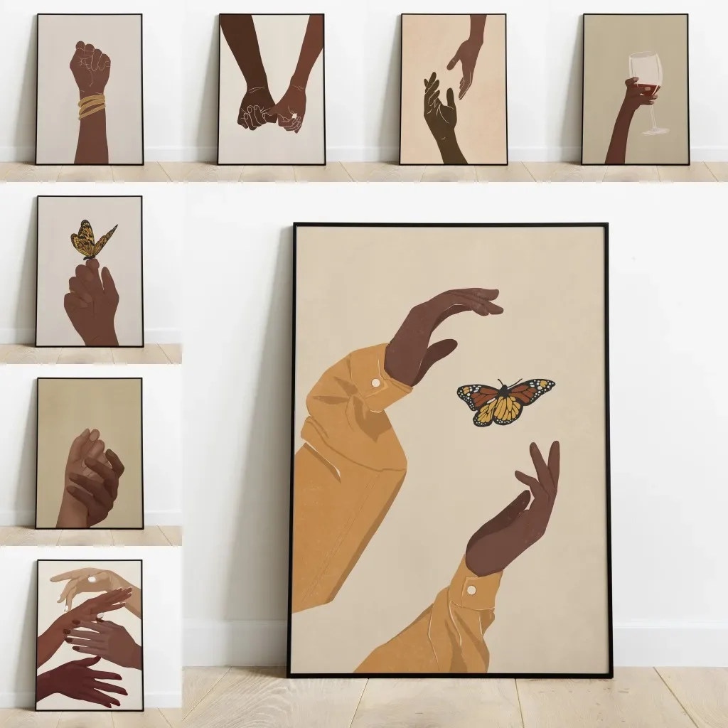 Empowering Abstract Woman Hand Art Print Minimalist Feminine Power ...