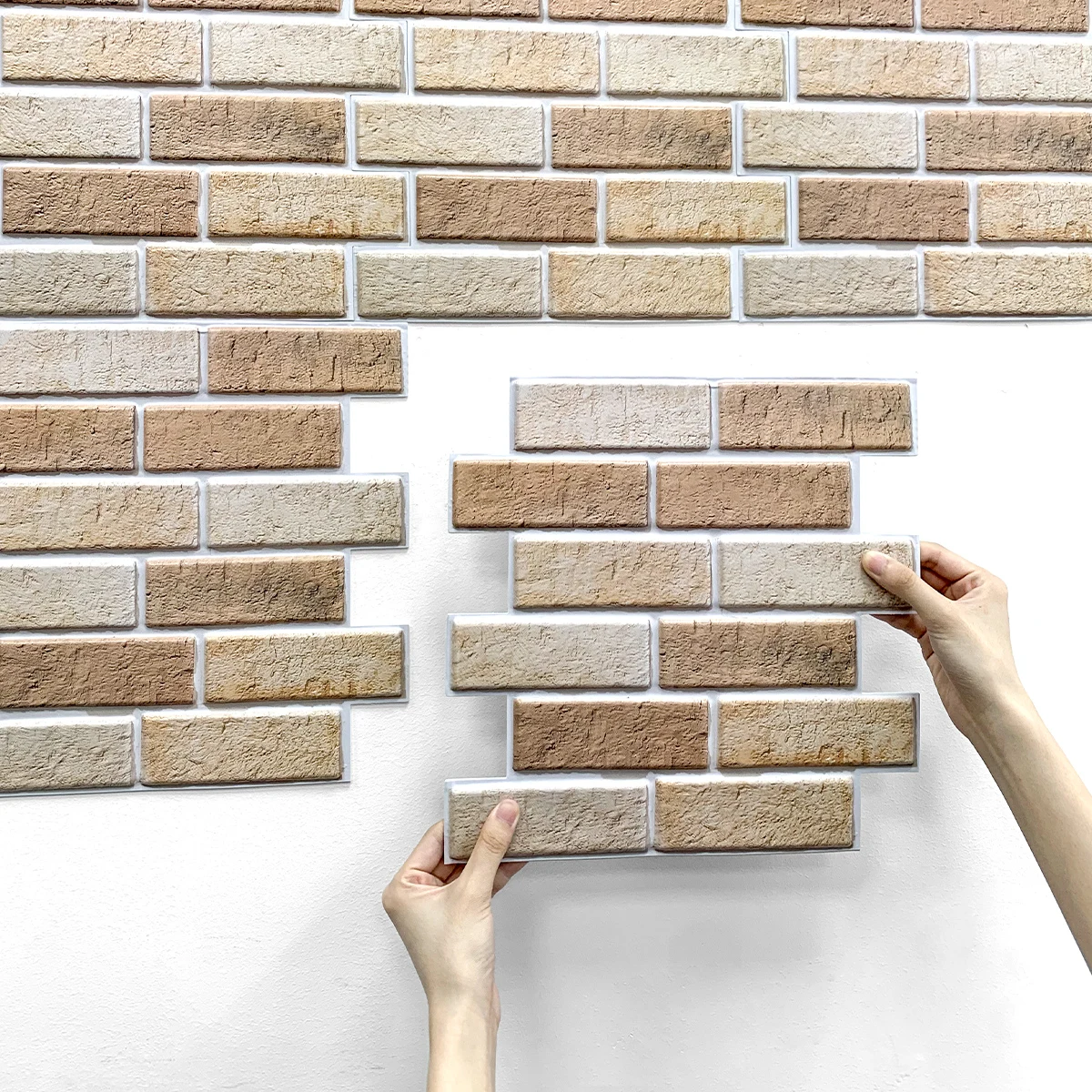1/10pcs 3D Wall Sticker Self-adhesive Faux Brick Wall Panel Peel and ...