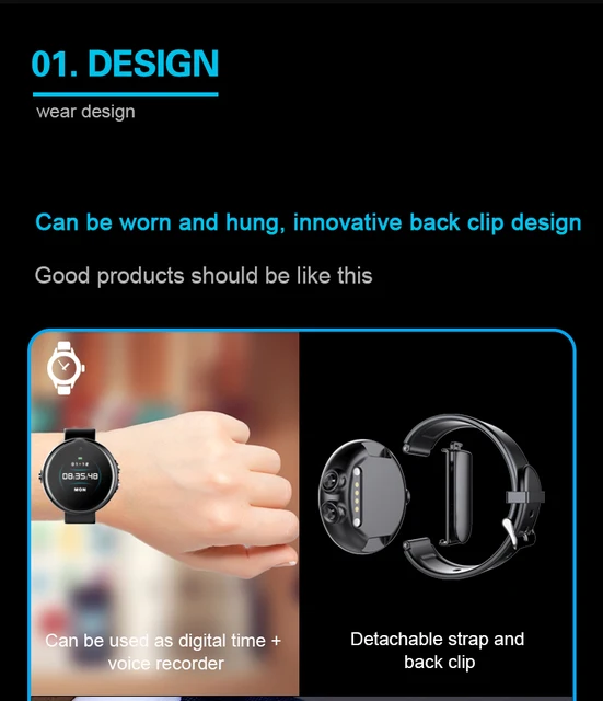 Mini Watch Camera Potable 1080P Clock Video Voice Recorder Outdoor ...