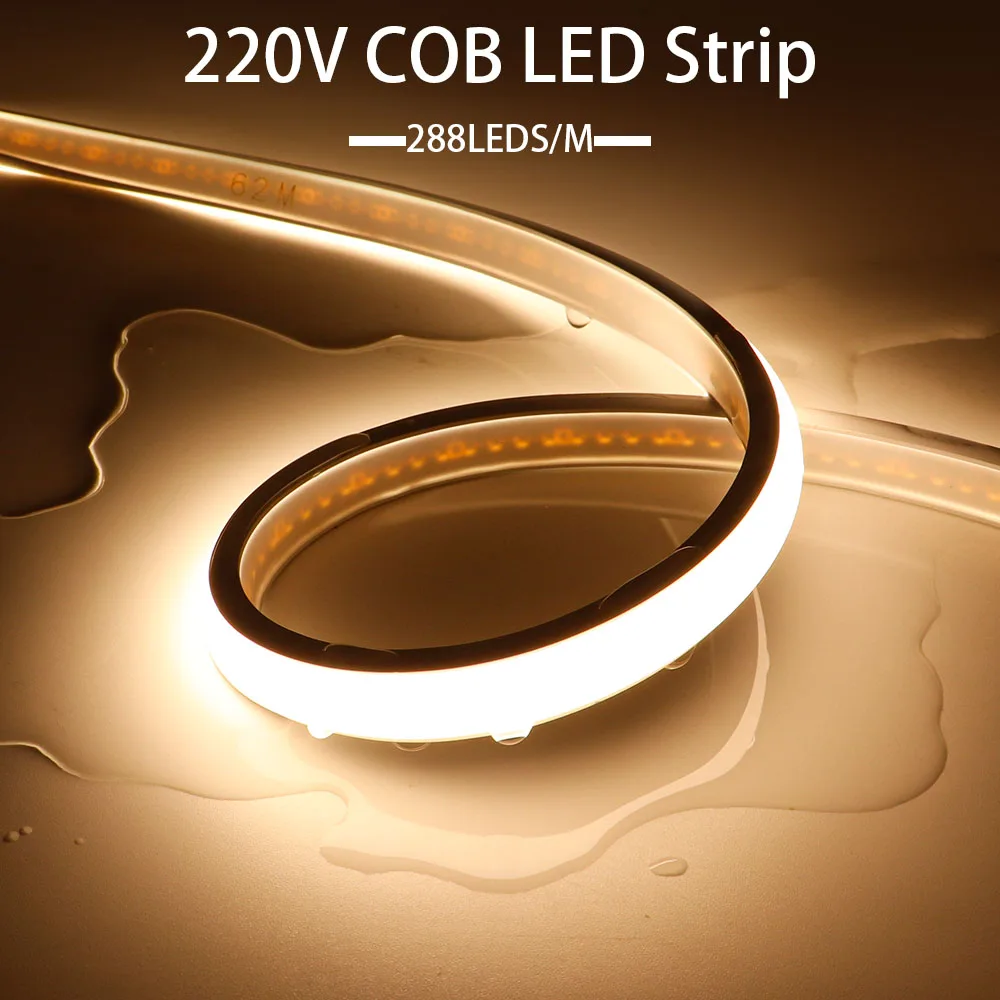 50m-288LEDs-M-COB-LED-Strip-Light-AC220V-Soft-Flexible-Tape-IP67 ...