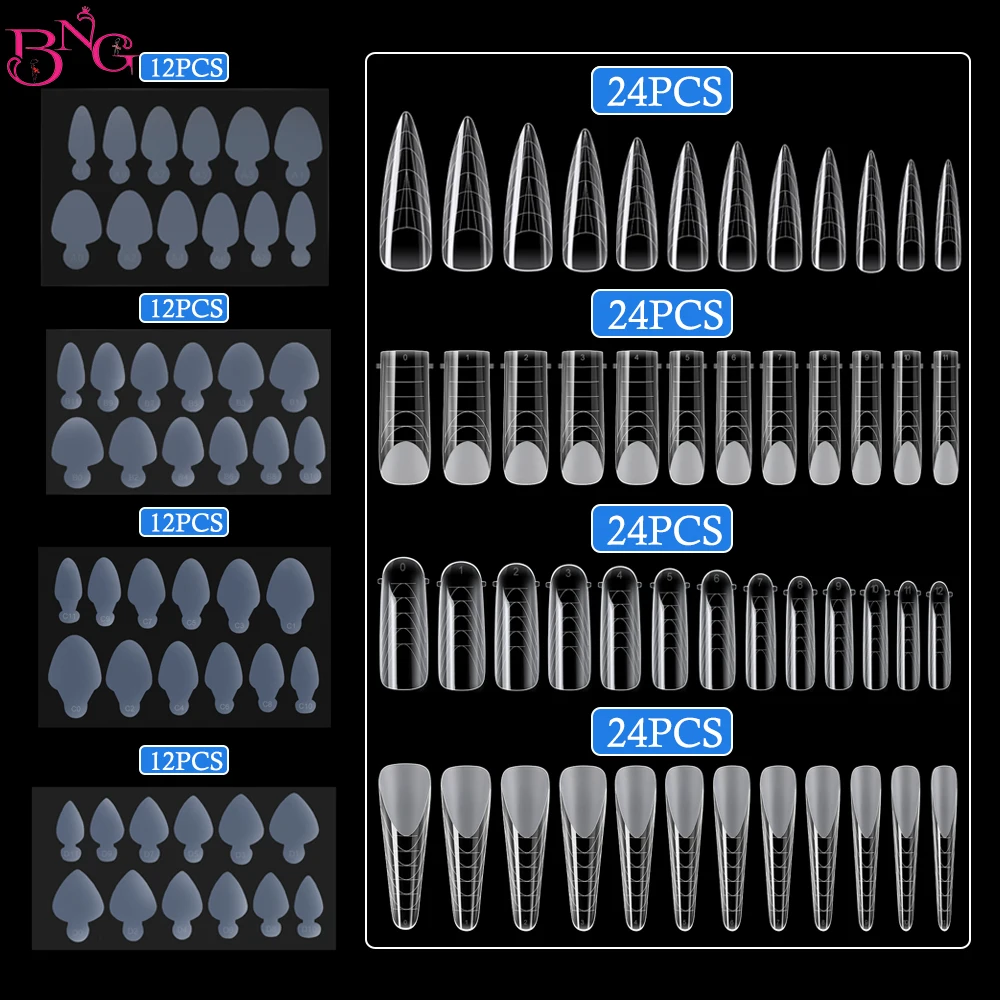 146Pcs-Dual-Nail-Forms-Set-Full-Cover-Nail-Extension-Tips-Acrylic-Nail ...