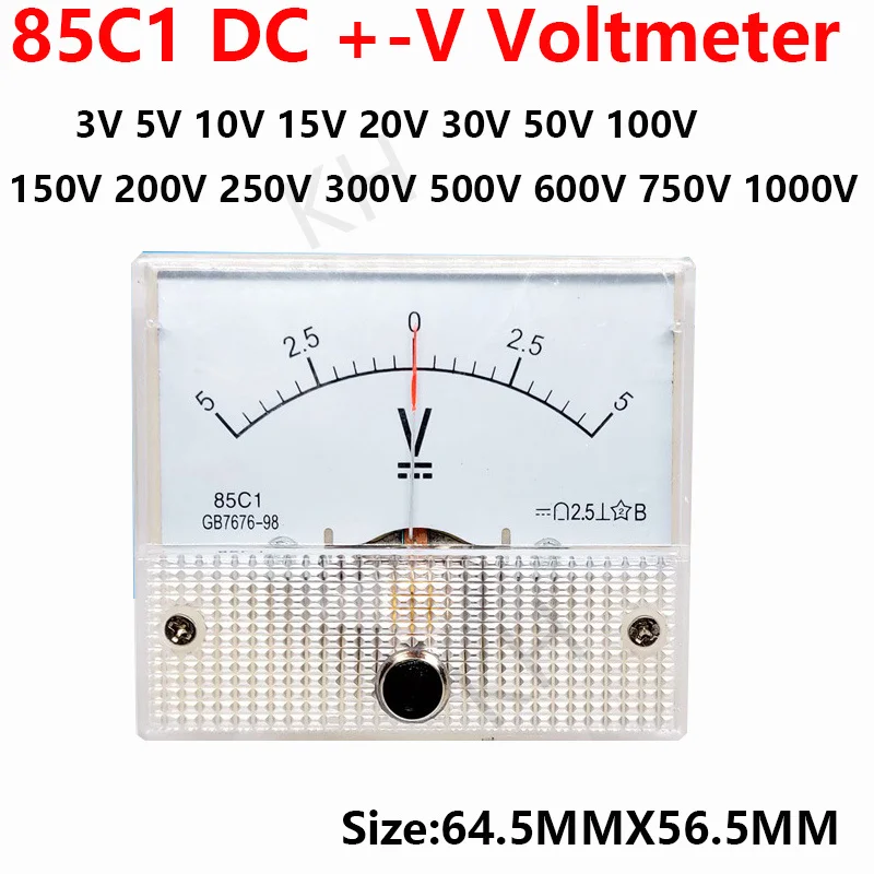 85C1-V-Pointer-type-DC-positive-and-negative-voltmeter-5V10V15V20V30V50V100V150V250V ...