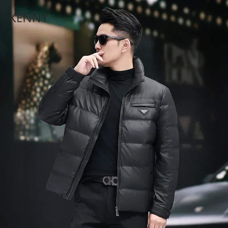 Stand-Collar-Short-Down-Jacket-Duck-Down-Padding-Designer-Clothes-Men ...