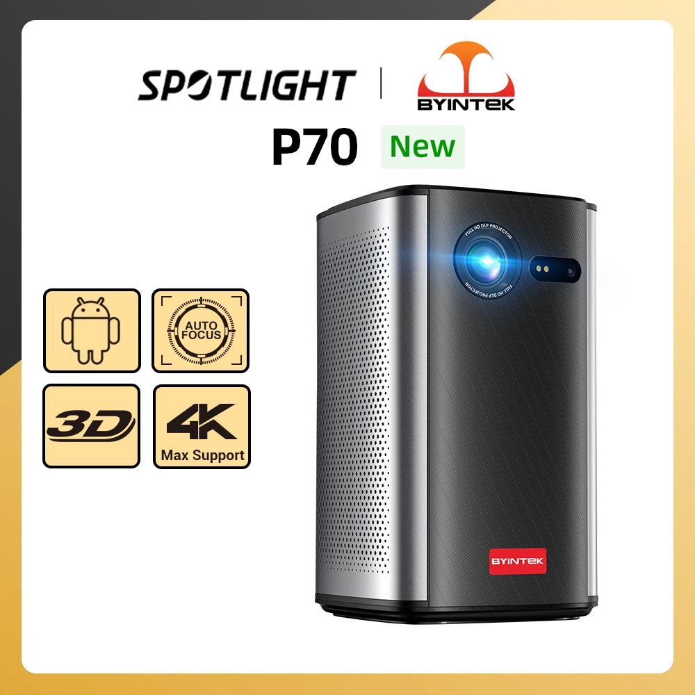 BYINTEK P70 3D 4K Mini Cinema Smart Android WiFi Portable 1080P Home ...