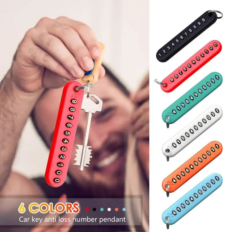 Anti-Lost-Phone-Number-Plate-Car-Key-Ring-Auto-Number-Plate-Pendant ...