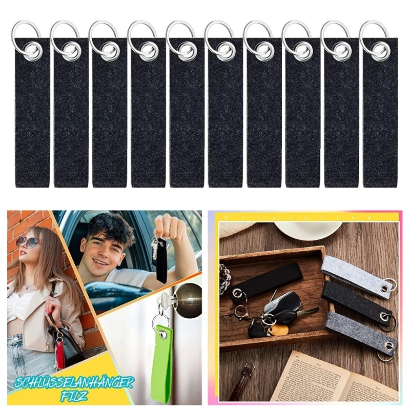 20Pcs-Felt-Keychain-Blanks-Gray-Rings-for-DIY-and-Craft-13x3cm-Felt ...