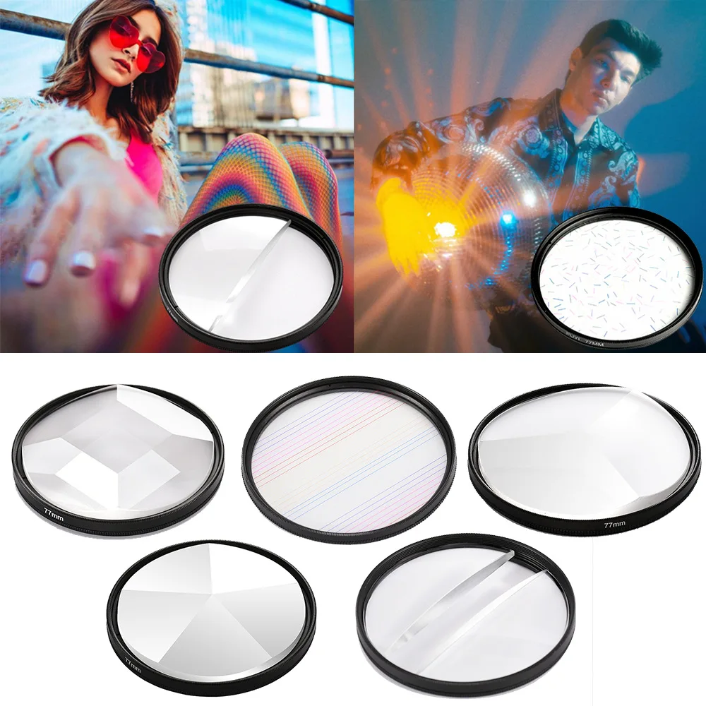 77mm 82mm Photography Special Effects Filters Prism SLR Camera Lens ...