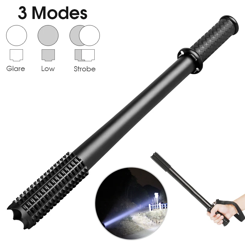 Xpe Led Telescopic Baton Flashlight Self Defense Powerful Led Tactical ...