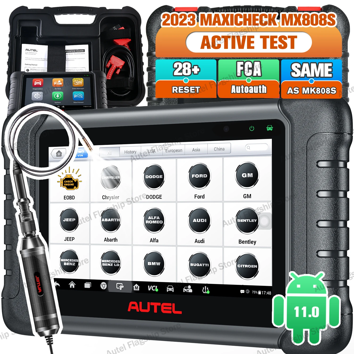 Autel-MaxiCheck-MX808S-Car-Diagnostic-Tools-MV108S-Inspection-Camera-Bi ...