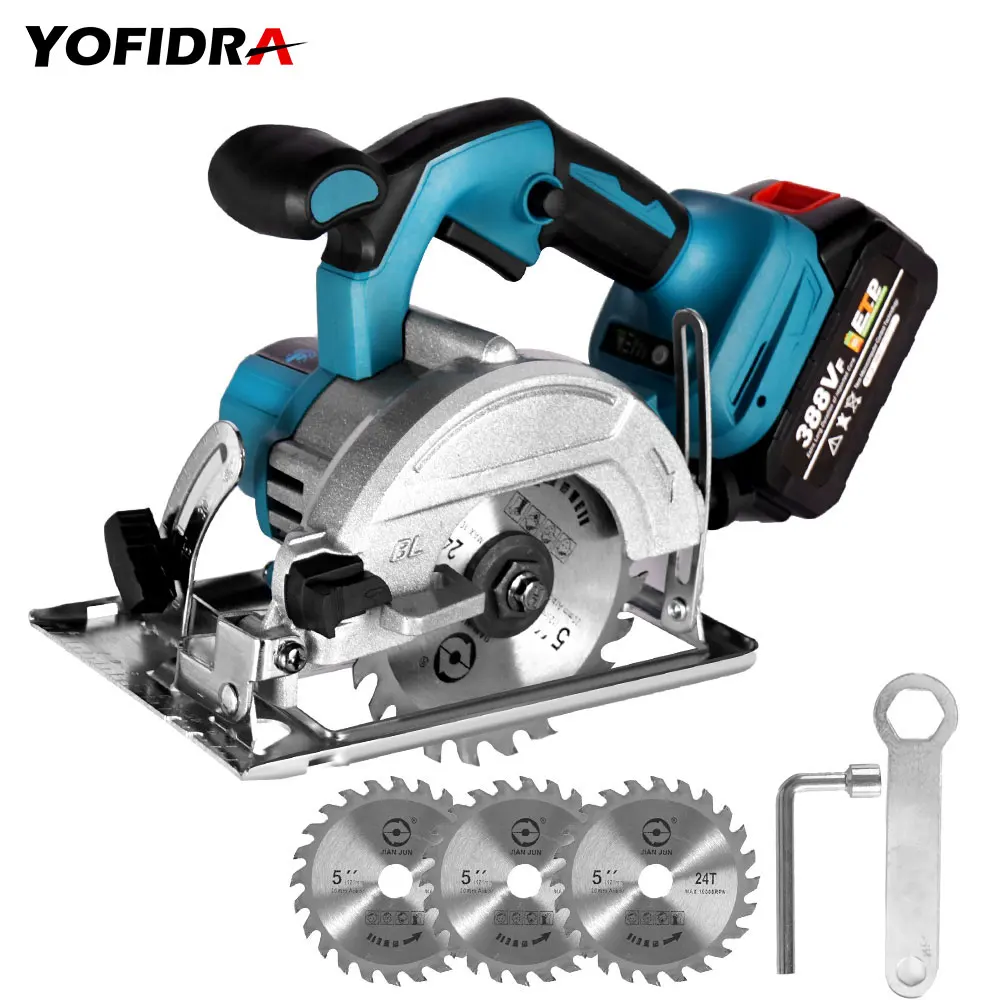 18v 5 Inch 125mm Cordless Electric Circular Saw 1000w 10800rpm 0° To 45 ...