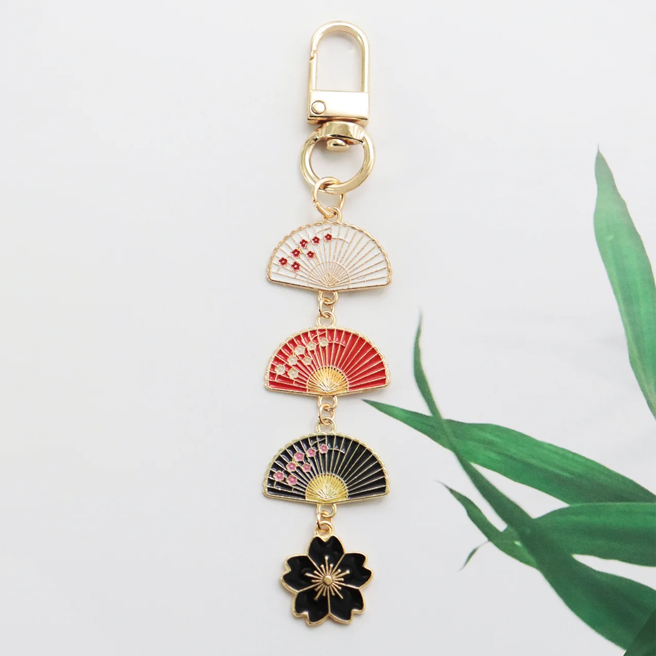 Keychain Bag Charms Asian Style Vintage Style Multi-Layer Fan Cherry ...