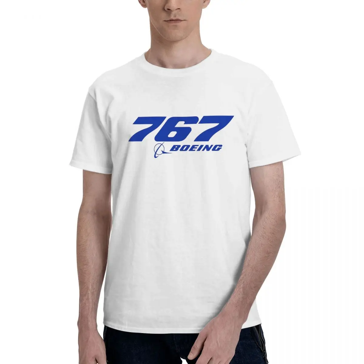Boeing-767-Logo-Essential-T-Shirt-for-Men-Cotton-Plus-Size-T-Shirts-Men ...