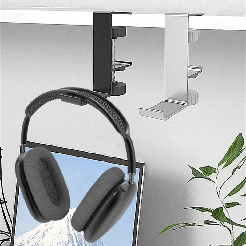 Under Desk Headphone Holder Universally Aluminum Alloy Headset Display ...