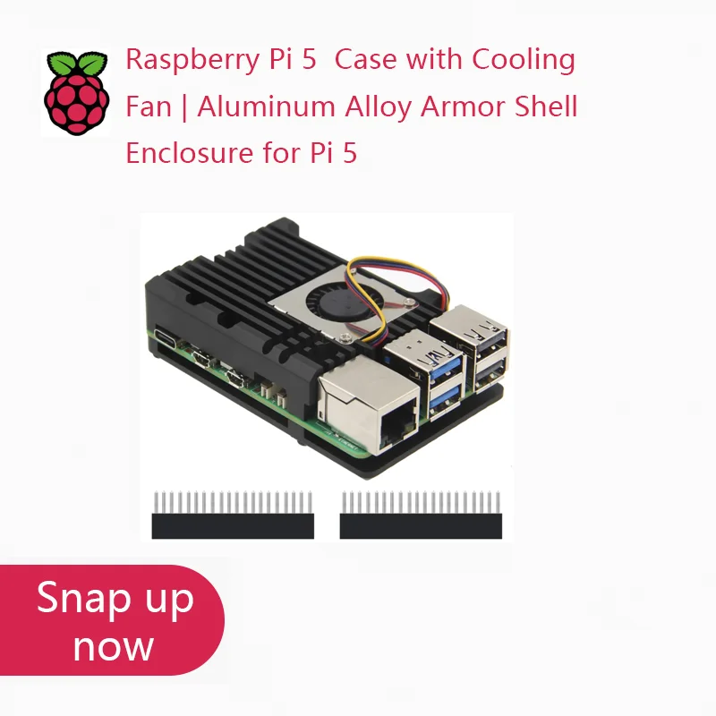 Raspberry-Pi-5-Case-with-Cooling-Fan-Aluminum-Alloy-Armor-Shell ...