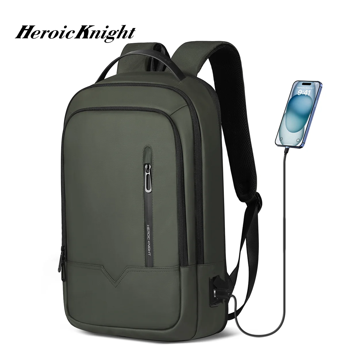 Heroic-Knight-Mochila-de-viagem-expans-vel-para-homens-USB-Charging ...