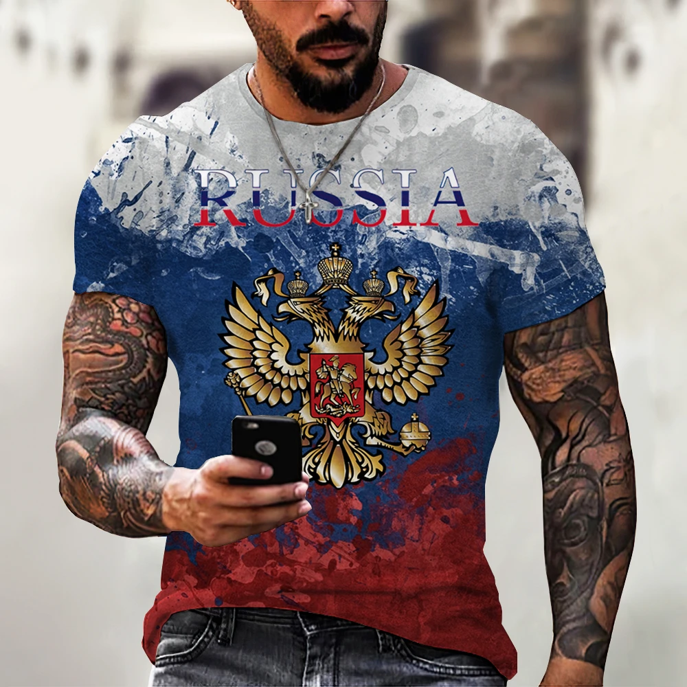 Fashion-Russia-Bear-3D-Print-Men-s-T-shirts-Summer-Round-Neck-Russian ...