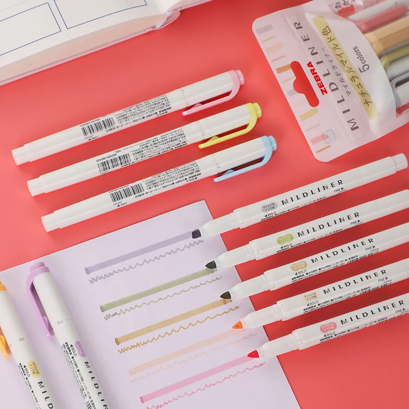New Colors 1Pcs Japanese Zebra Mildliner Hightlighter Mild Line Markers ...