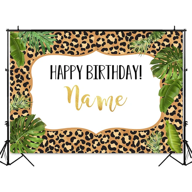 Zebra Print Happy Birthday Banner