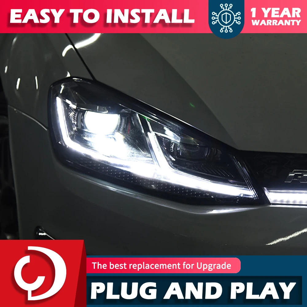 Conjunto-de-faros-delanteros-para-coche-luces-LED-para-VW-Golf7-2013 ...