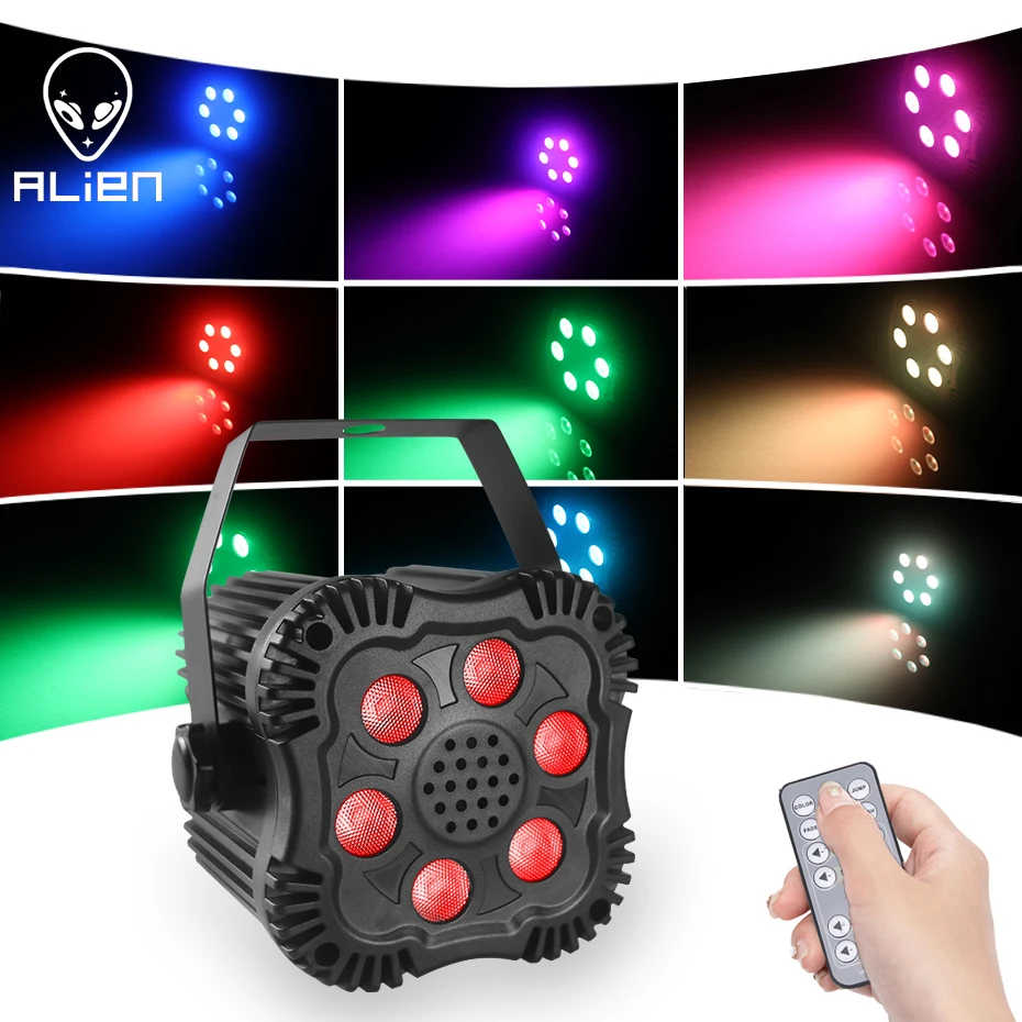 ALIEN Remote 4x8W 4IN1 RGBW 6x3W 3IN1 RGB Mini LED Par Light DJ Disco ...