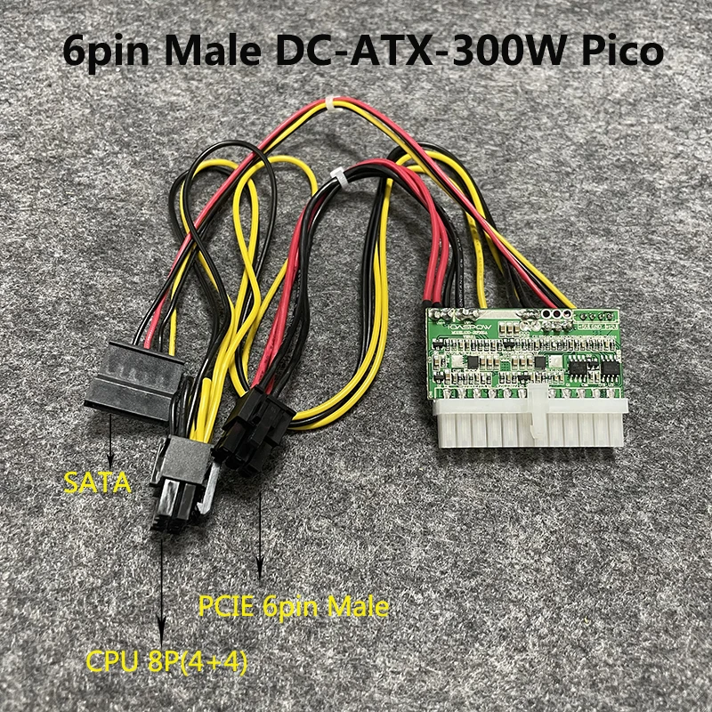 6pin-300W-12V-input-Pico-ATX-Switch-Mining-PSU-24pin-MINI-ITX-DC-to-ATX ...