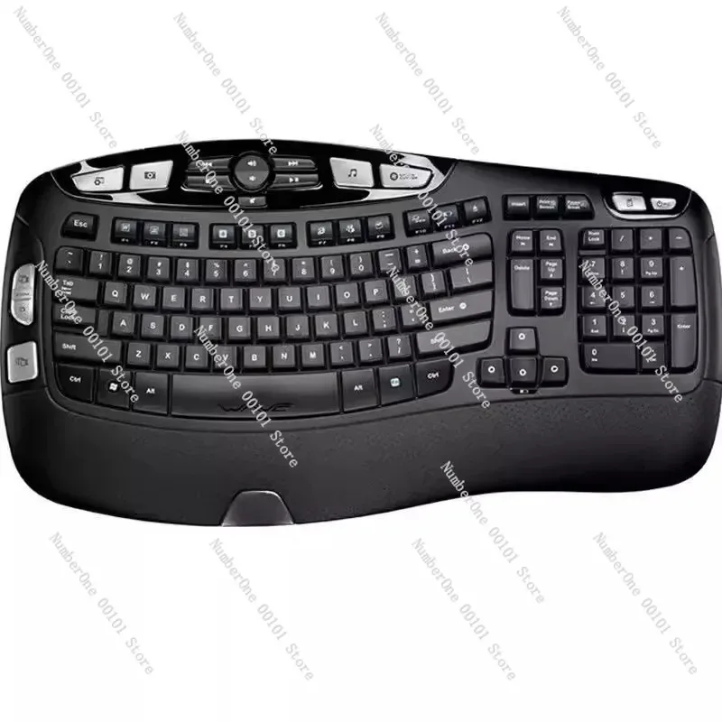 Ergonomic Wireless Keyboard for Office, USB Silent Membrane Keyboard ...