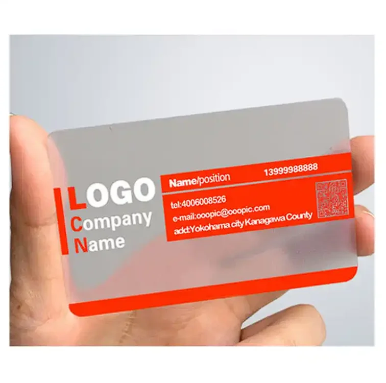 50-100pcs-Custom-Translucent-Business-Cards-PVC-Print-Plastic-Identity ...