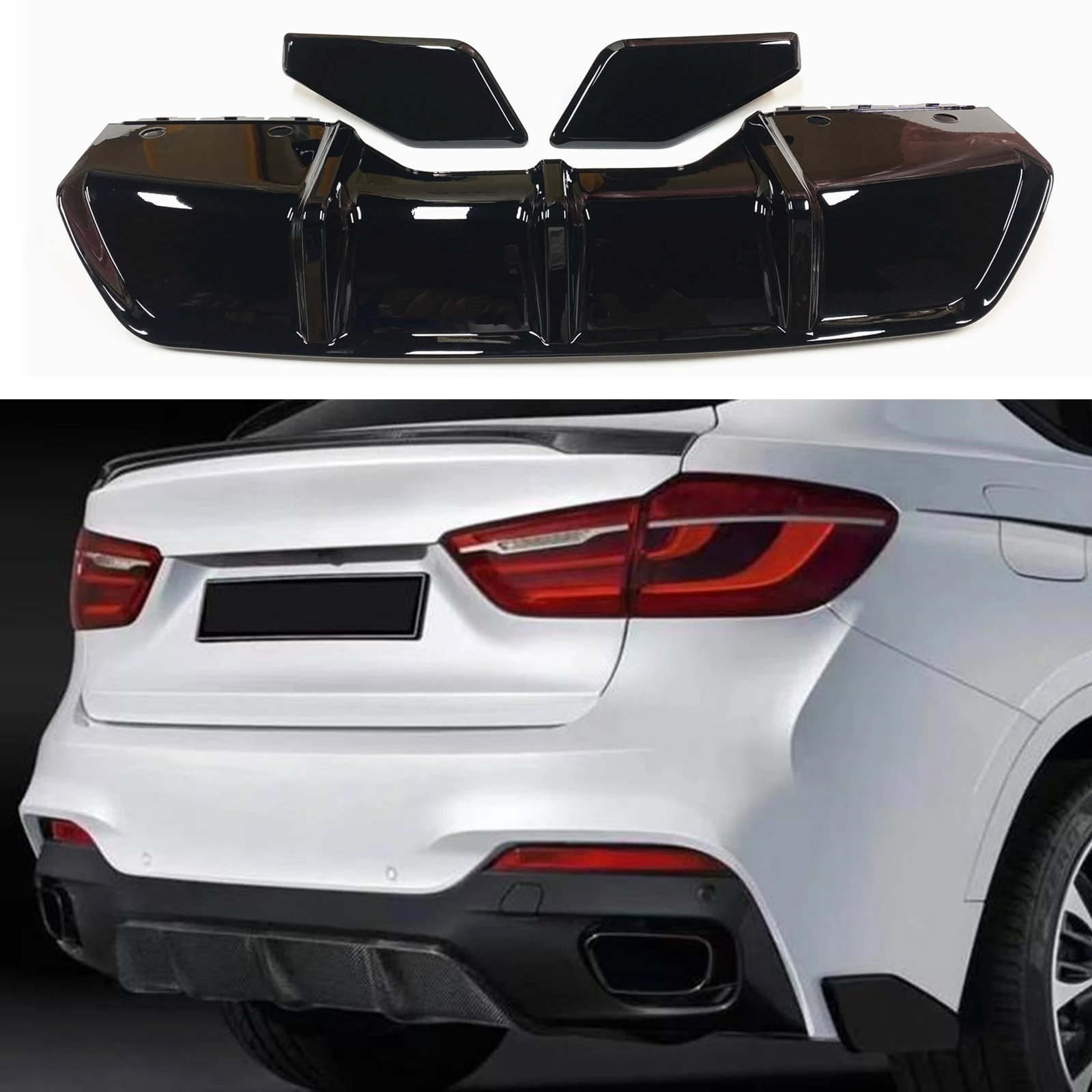 Car-Rear-Bumper-Diffuser-Lip-Bracket-Exhaust-Side-Molding-Splitter ...