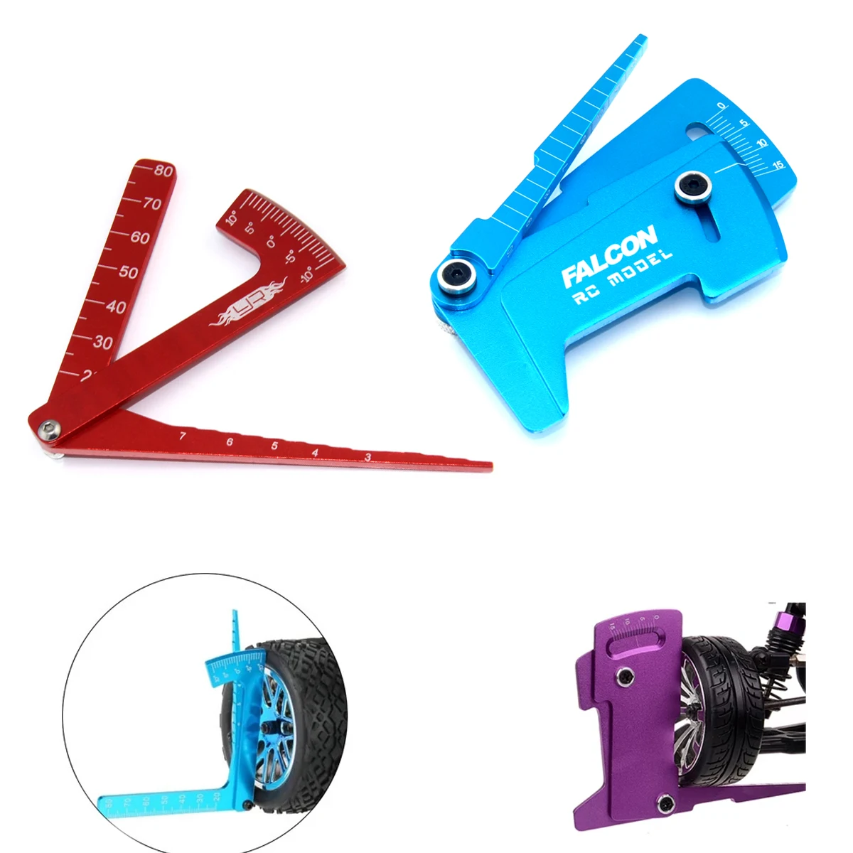 1/8 1/10 Adjustable Ruler Height Gauge RC Car Wheel Rim Camber Height ...