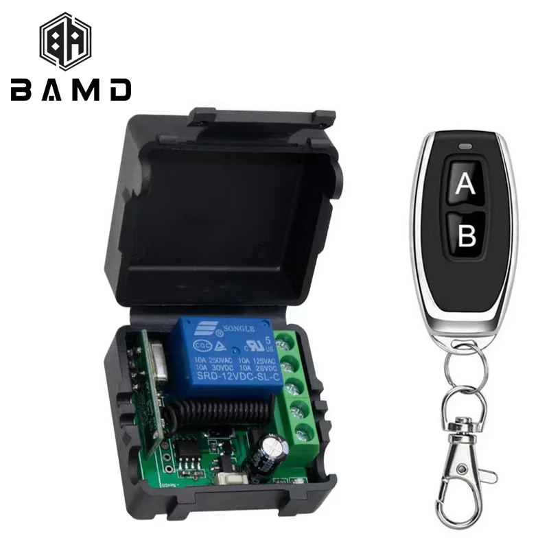 433 Mhz Wireless Remote Control Switch DC 12V 1CH Relay RF 433Mhz Receiver Module For Learning ...