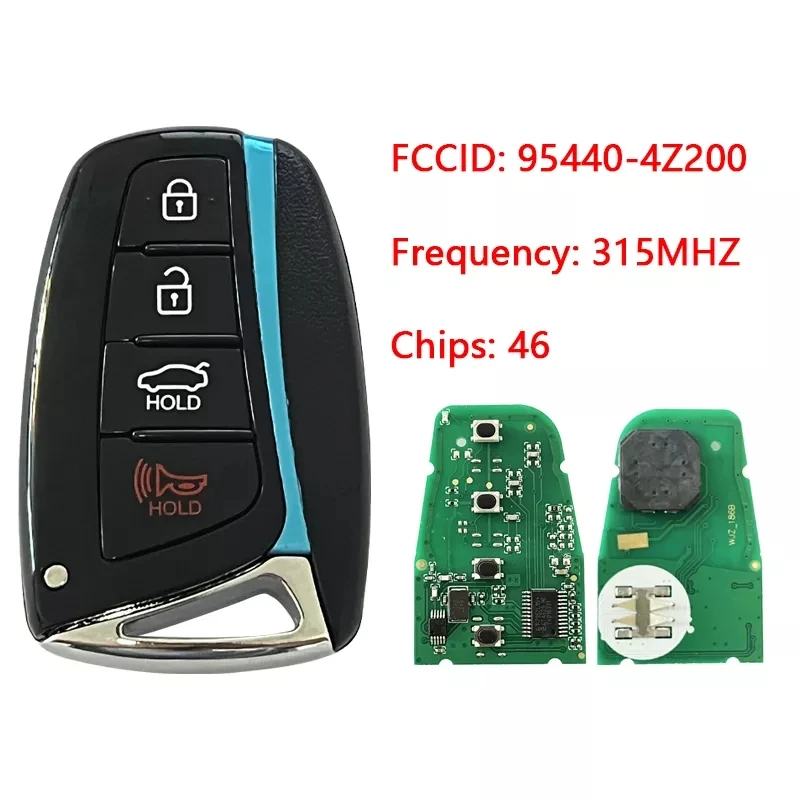 4 Button Smart Key For 2013-2018 Hyundai Santa Fe Hatch FCCID 95440 ...