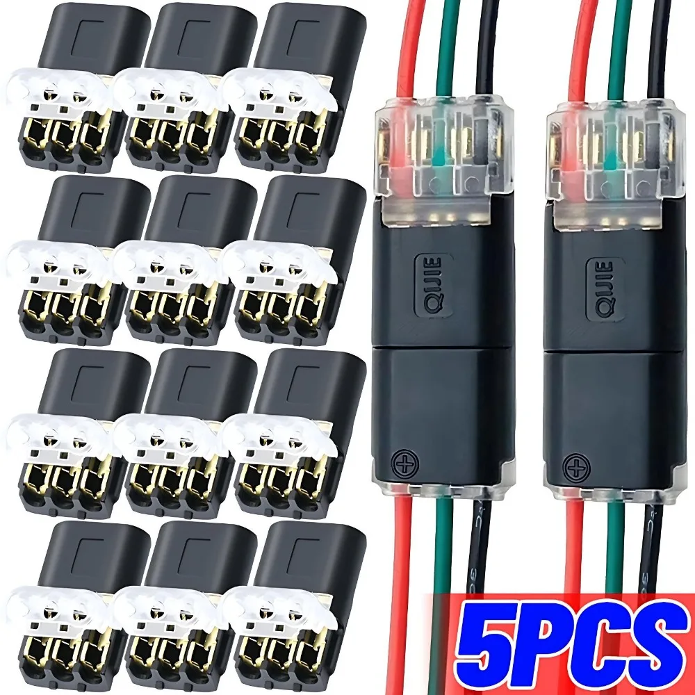 5/1Pcs Three Wire Plug-in Connectors 3 Pin Way Plug Electric Wire Snap ...