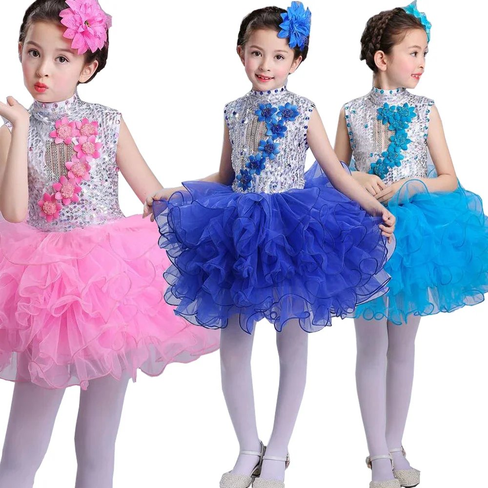 Girls-Princess-Fancy-Dancing-dress-kids-Ballroom-Jazz-Hip-Hop-Dresses ...