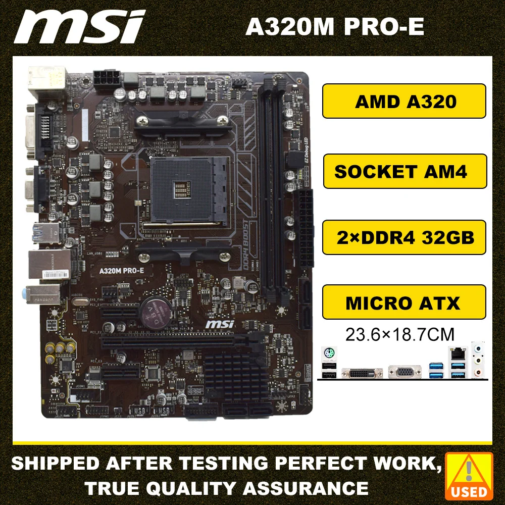 A320 A320M Motherboard For RYZEN 5 5600 CPU MSI A320M PRO-E AM4 ...