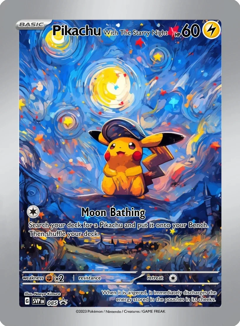 Pikachu Van Gogh Museum Collection Cards DIY Classic Single Card Game ...