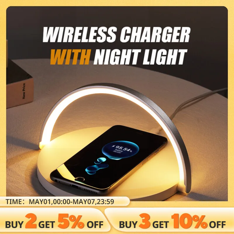 Multifunction-Wireless-Charger-Pad-Stand-LED-Desk-Table-Lamp-Touch ...