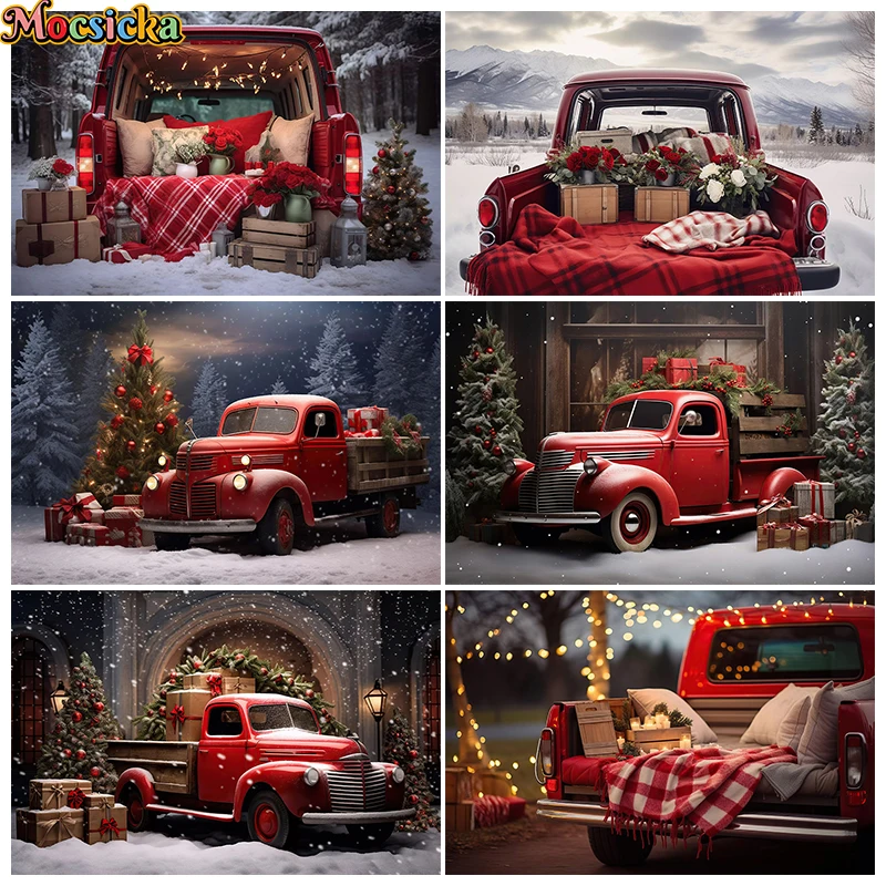 Mocsicka-Winter-Christmas-Red-Car-Photography-Background-Gift-Xmas ...