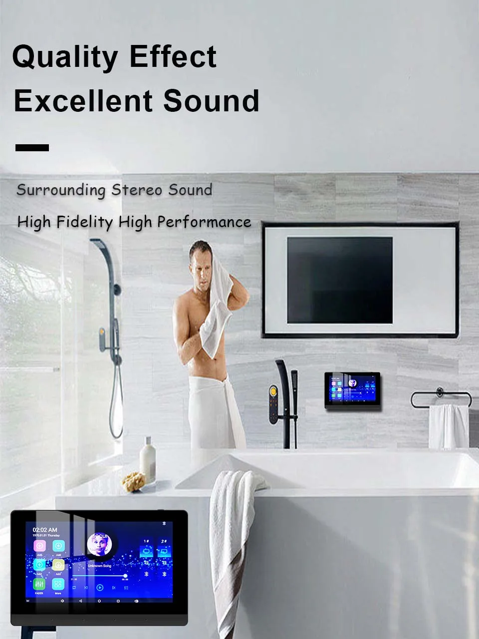 Smart Home Theater Bluetooth WIFI Wall Amplifier 7inch Touch Screen ...