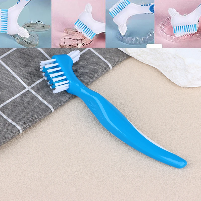 T-shape-New-Denture-Dedicated-Brush-Toothbrush-Dual-Heads-False-Teeth ...