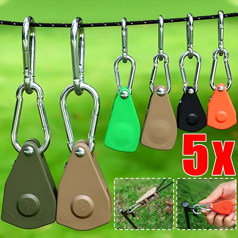 5/1pcs Camping Tent Adjustable Rope Fastener Fixed Buckle Pulley ...
