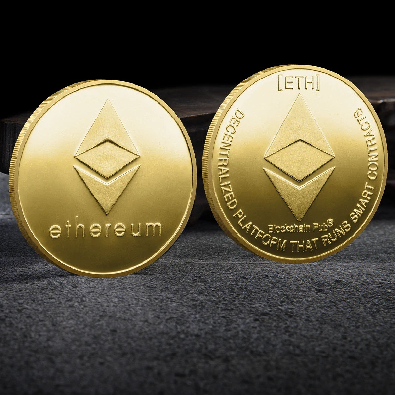 Ethereum Coin ETH Coin Gold Silver Plated Physical Metal ETH Coin with ...