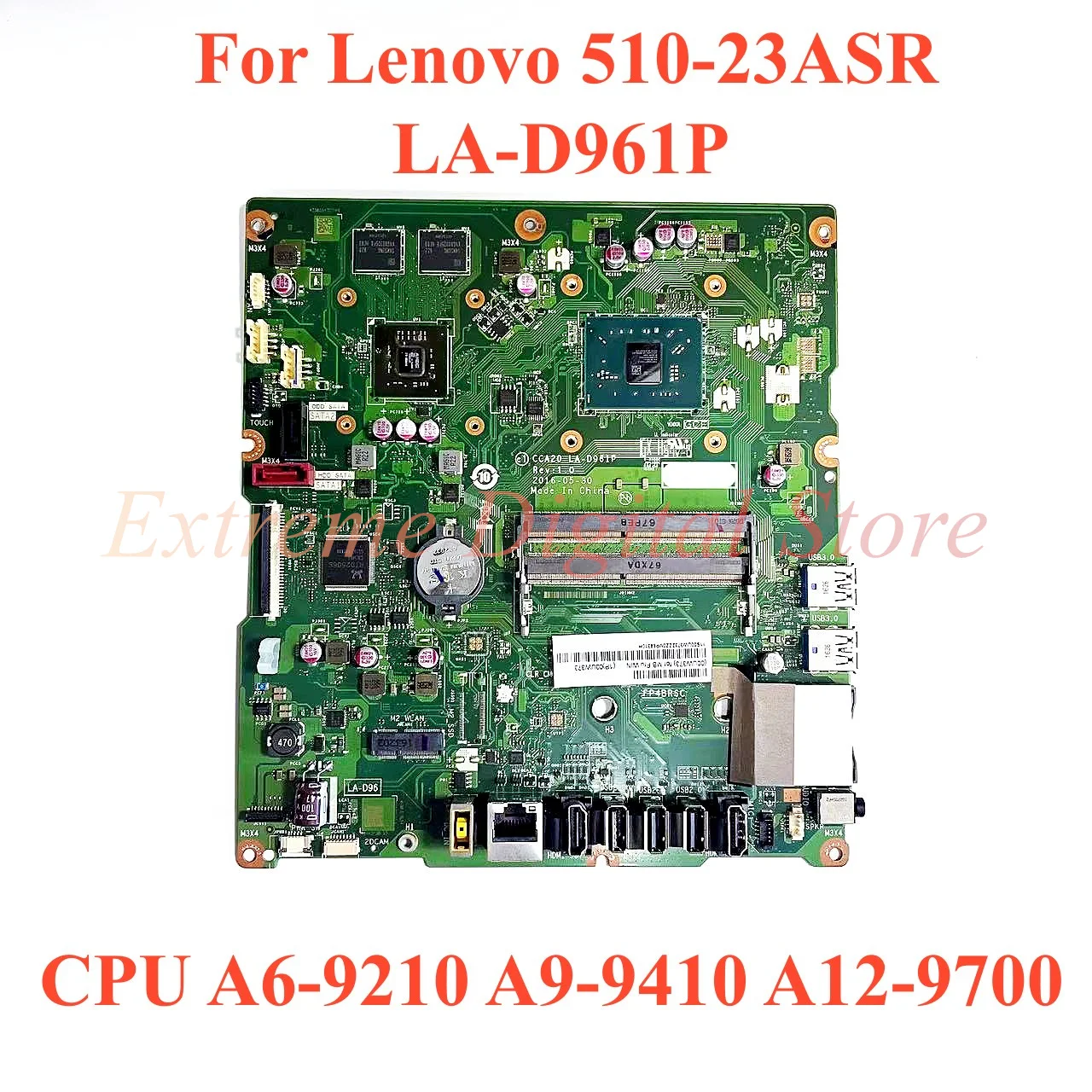 For Lenovo 510-23ASR Laptop motherboard LA-D961P with CPU A6-9210 A9 ...