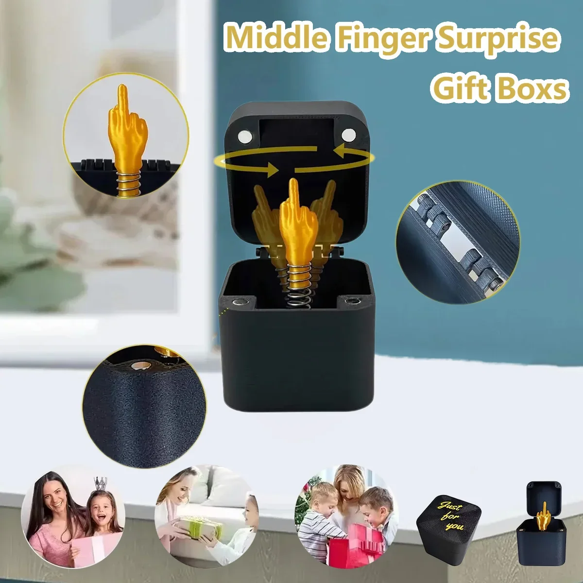 Christmas Funny Prank Gift Middle Finger in A Box Interesting Creative ...