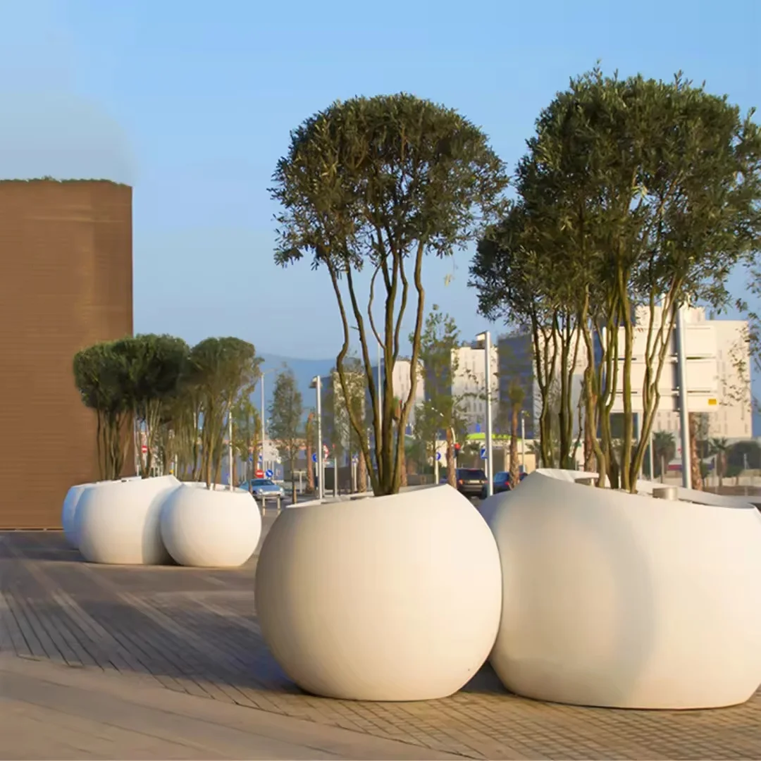 2pcs-Nordic-Big-Sphere-Fiberglass-Flower-Pot-Round-Fiber-Cement ...