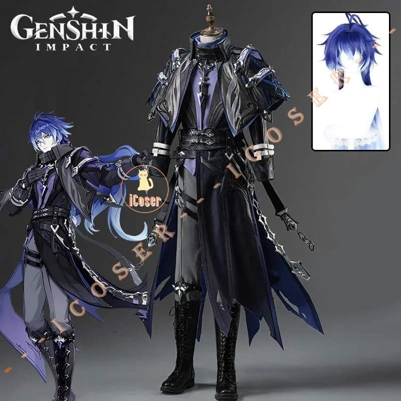 Genshin Impact Kyryll Chudomirovich Flins Cosplay Costume Wig Uniform ...