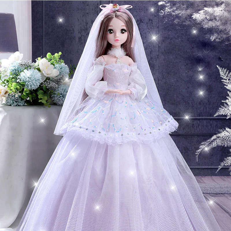 1-3-BJD-Doll-Clothes-Fullset-60cm-Princess-Doll-Winking-Eyes-Wedding ...