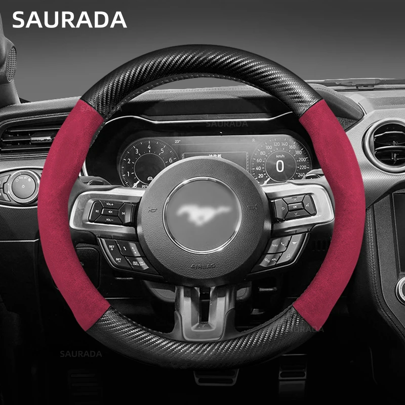 Fit-For-Ford-Car-Steering-Wheel-Cover-Genuine-Leather-Suede-Fit-Ranger ...